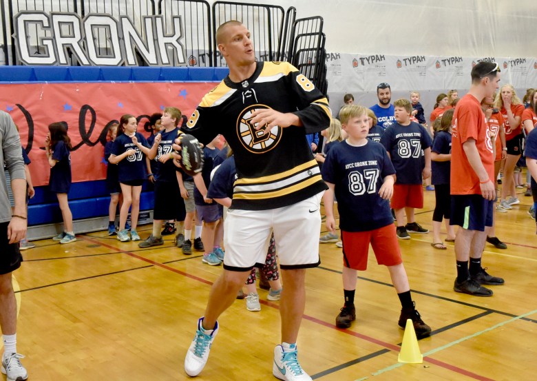Waterville youth get ‘Gronked’ with visit from retired Patriots star