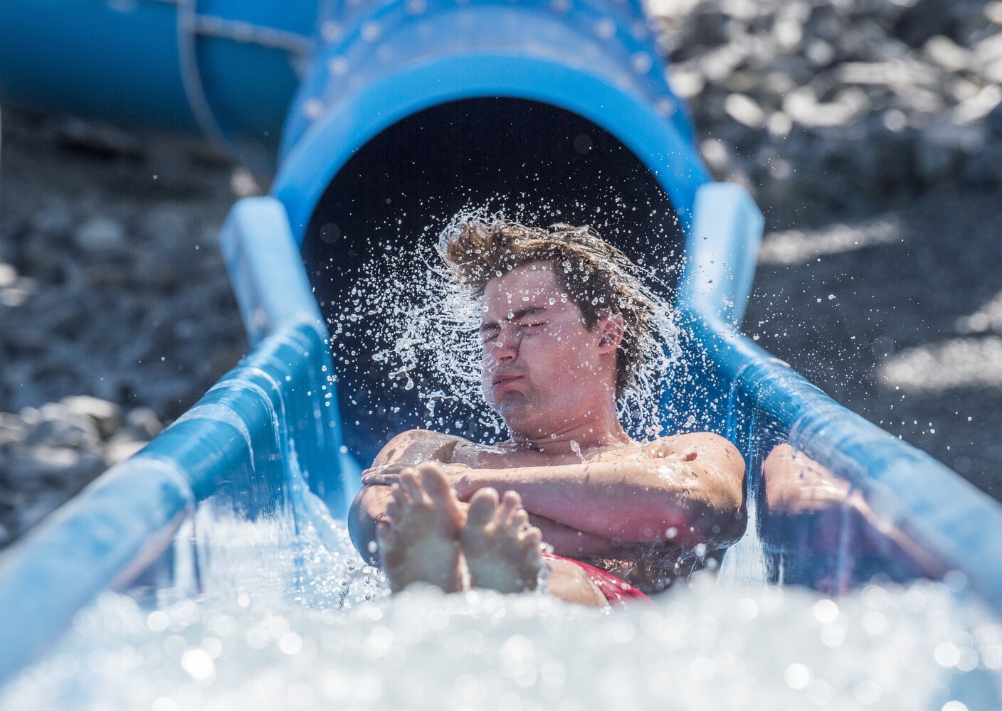 Long-awaited water slides at Waterville pool open to the public