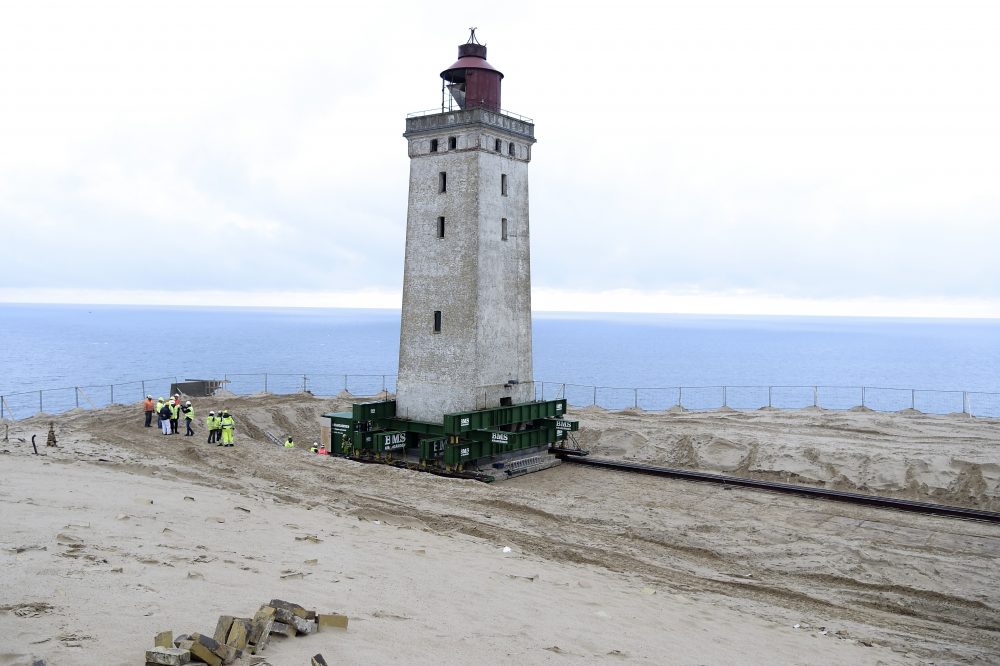120-year-old Danish lighthouse moved back from eroding coast