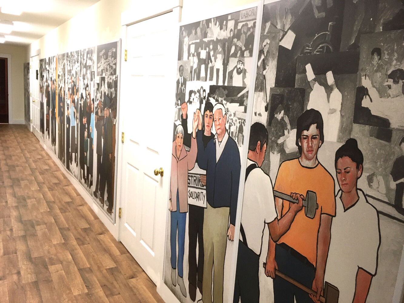 Replica of famous Maine labor mural at BHS