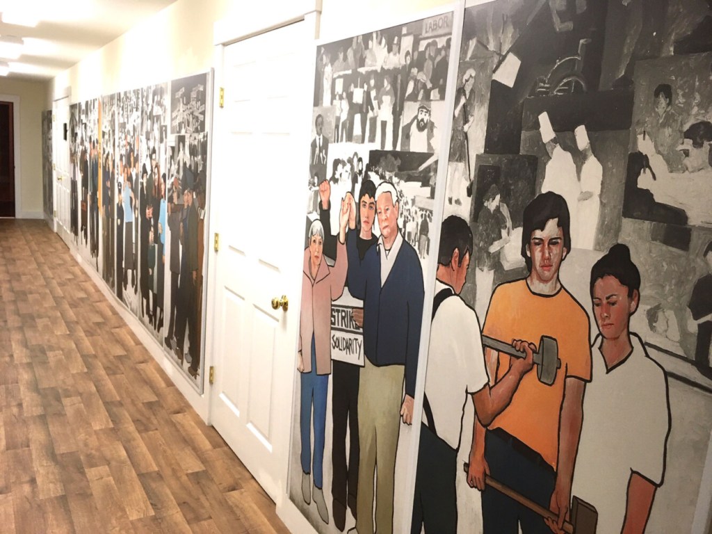 Replica of famous Maine labor mural at BHS