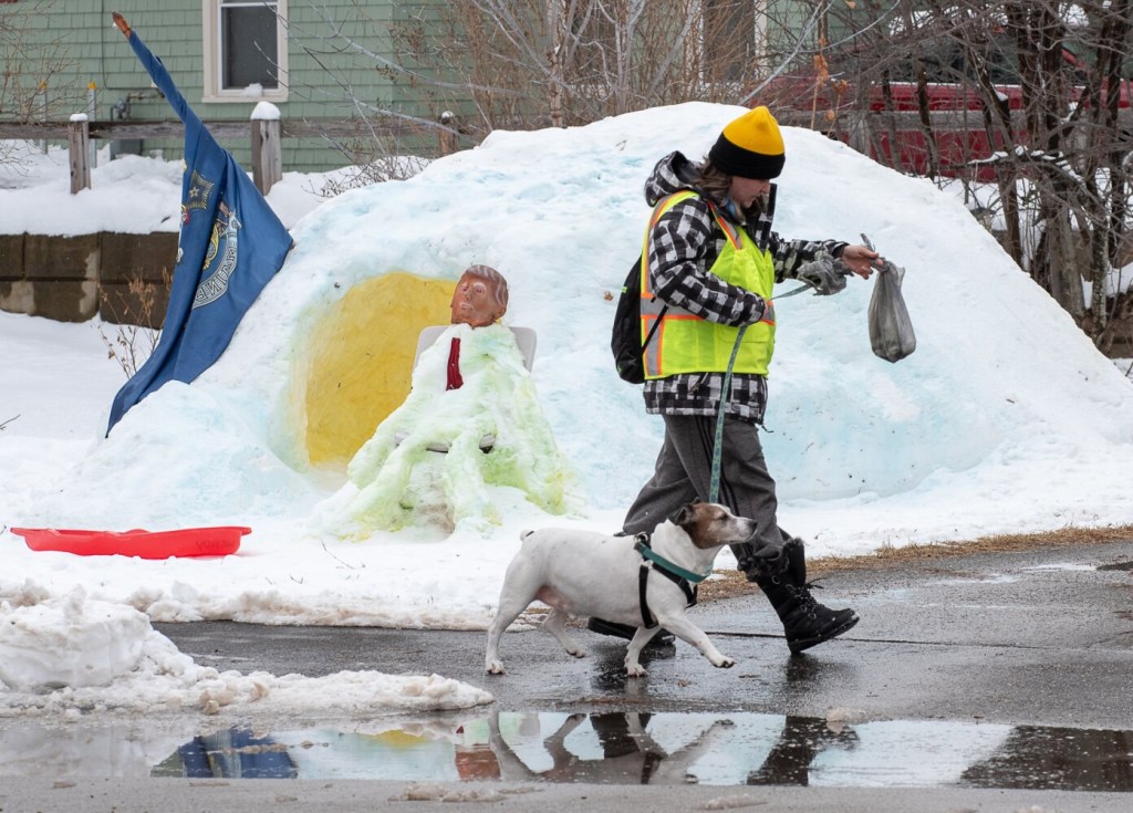PHOTO: Trump snowman a conversation piece