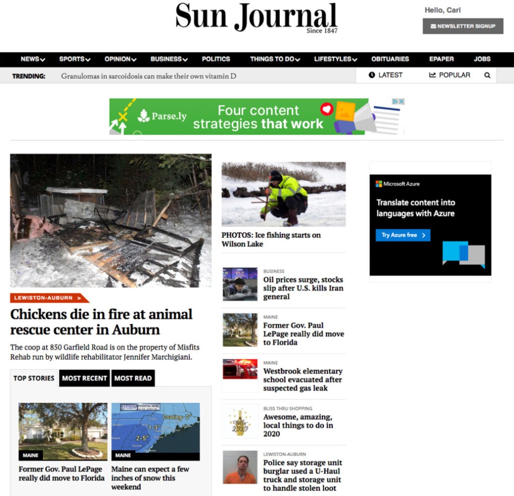 Sun Journal will publish digital-only on Mondays
