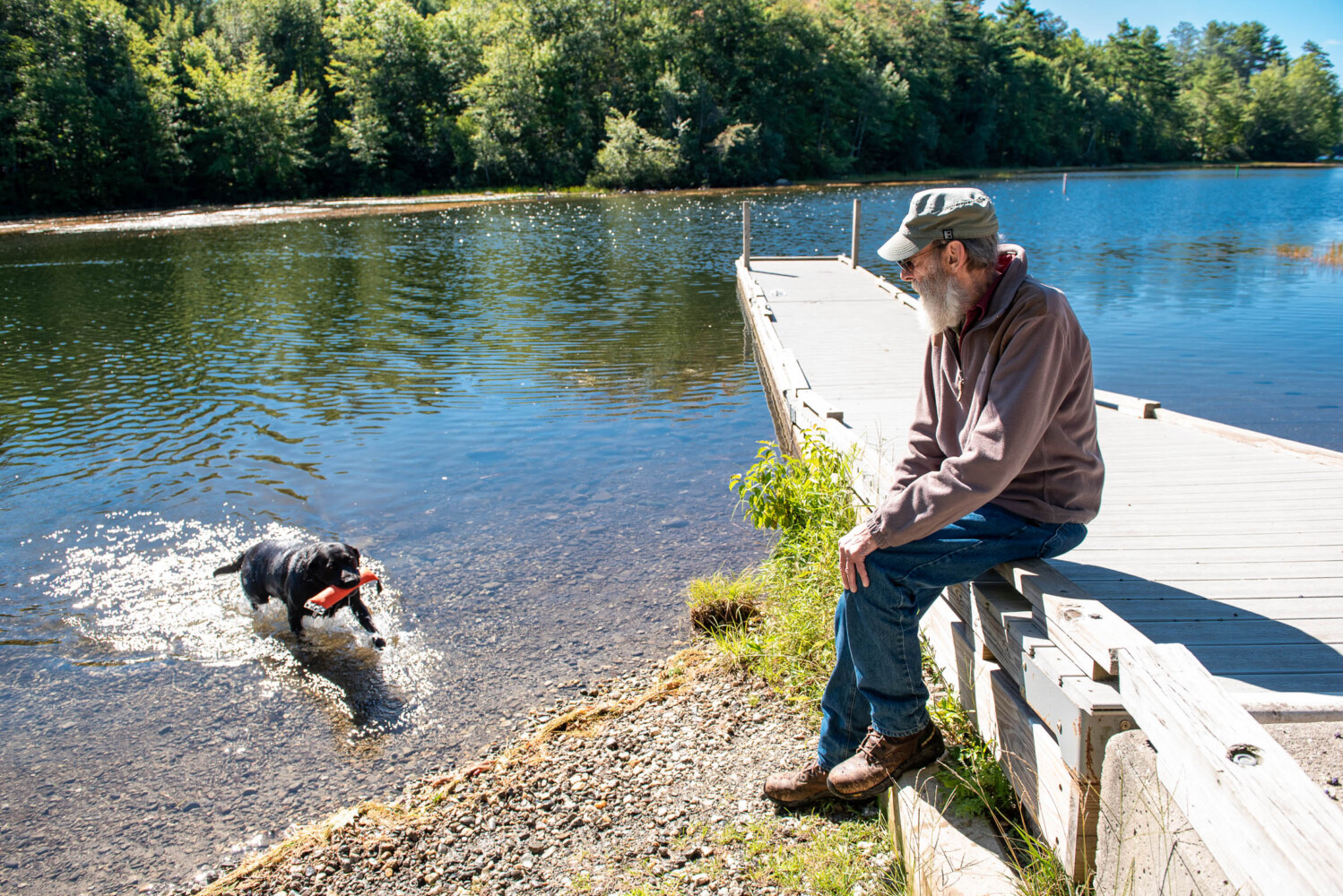 PHOTO: Playing fetch in Woodbury Pond