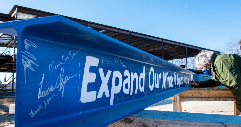 Final beam to be placed at new wing in Lewiston High School