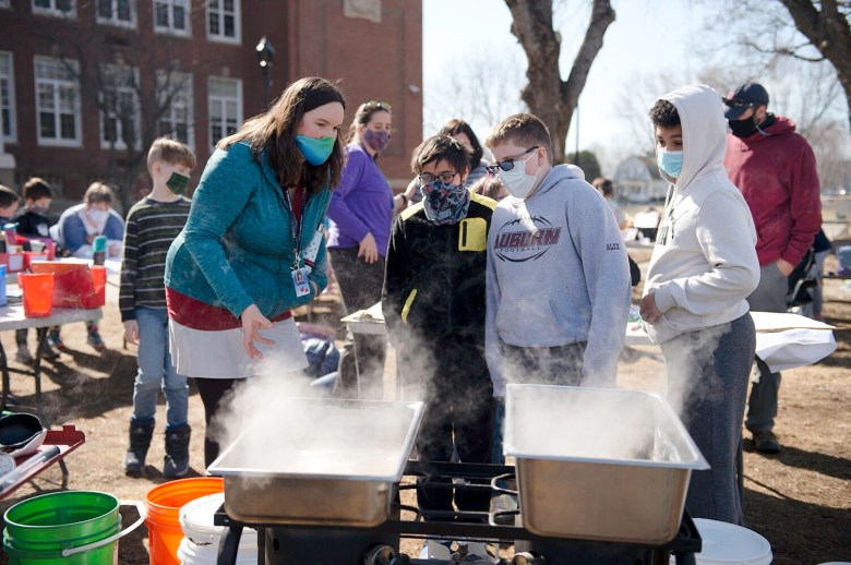 Photo Album: Making maple syrup for class