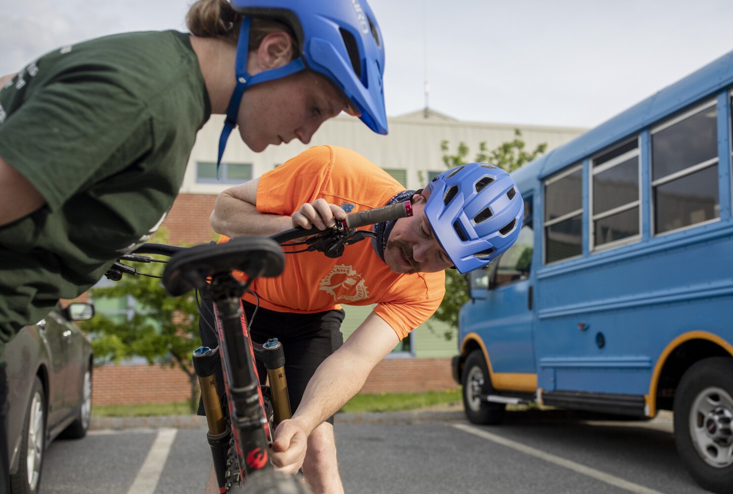 Brian Danz, bike instructor with converted school bus - Press Herald