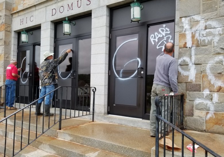 Several businesses and a church in Jay and Livermore Falls vandalized