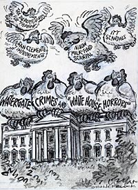 Watergate Political Cartoons Various American Pro Nixon Cartoons Over