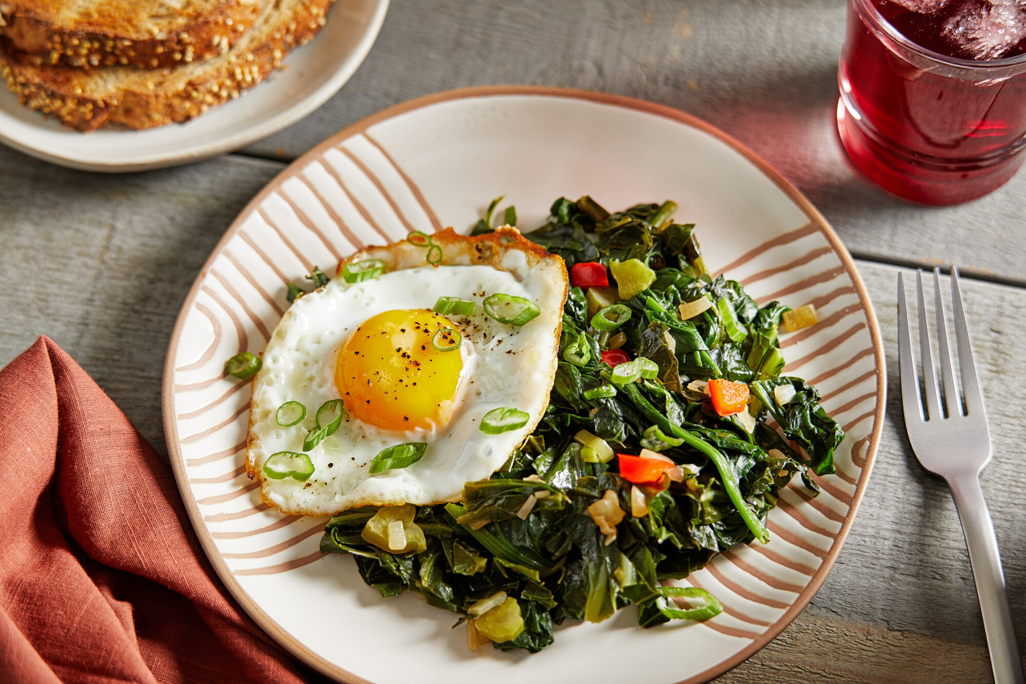 Jump-start your morning with Caribbean-inspired greens and eggs