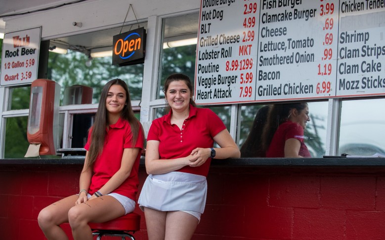 Working: Katie Morin and Elizabeth Marcotte not your average carhops