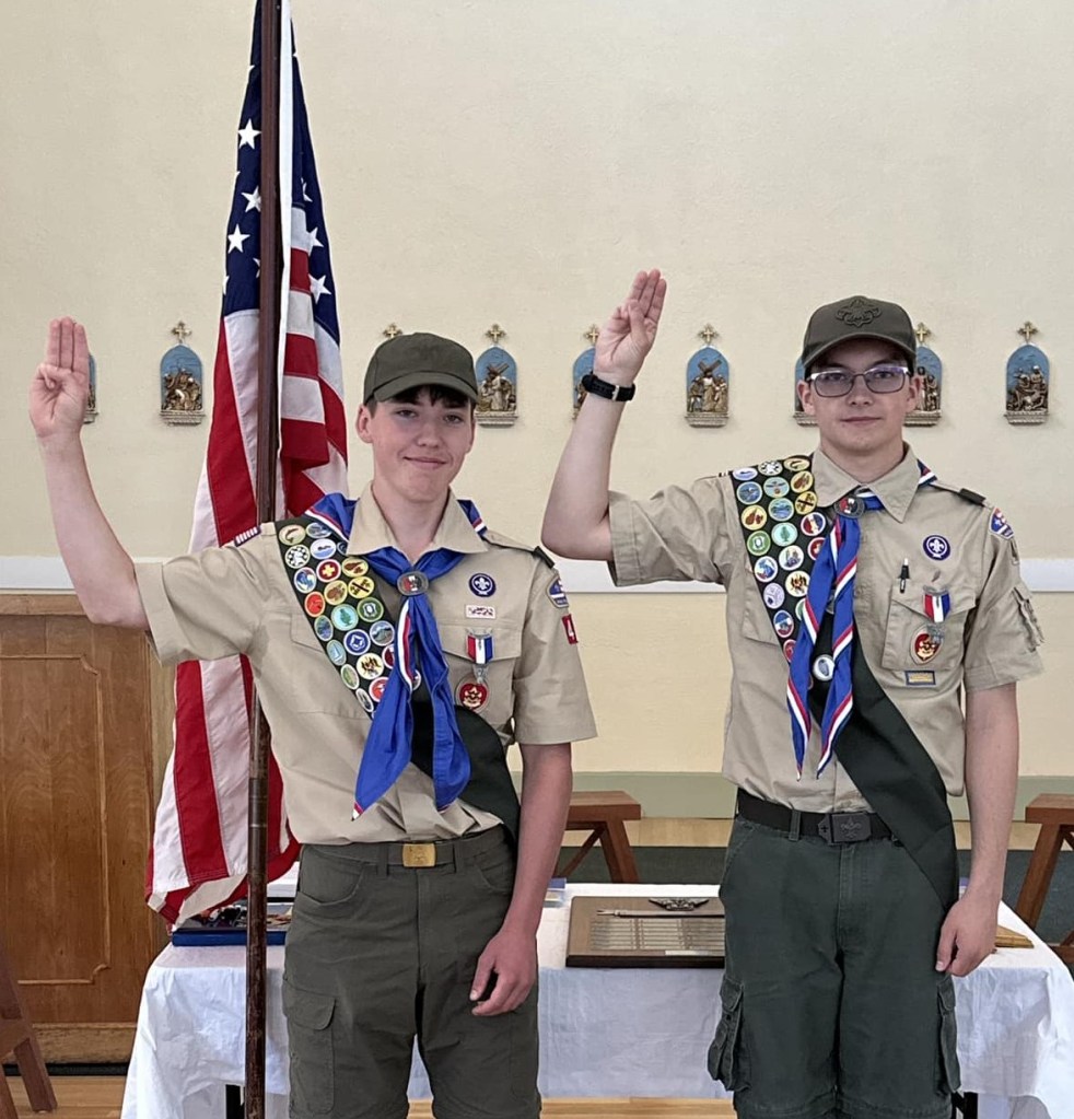 Vassalboro friends earn Eagle Scout rank