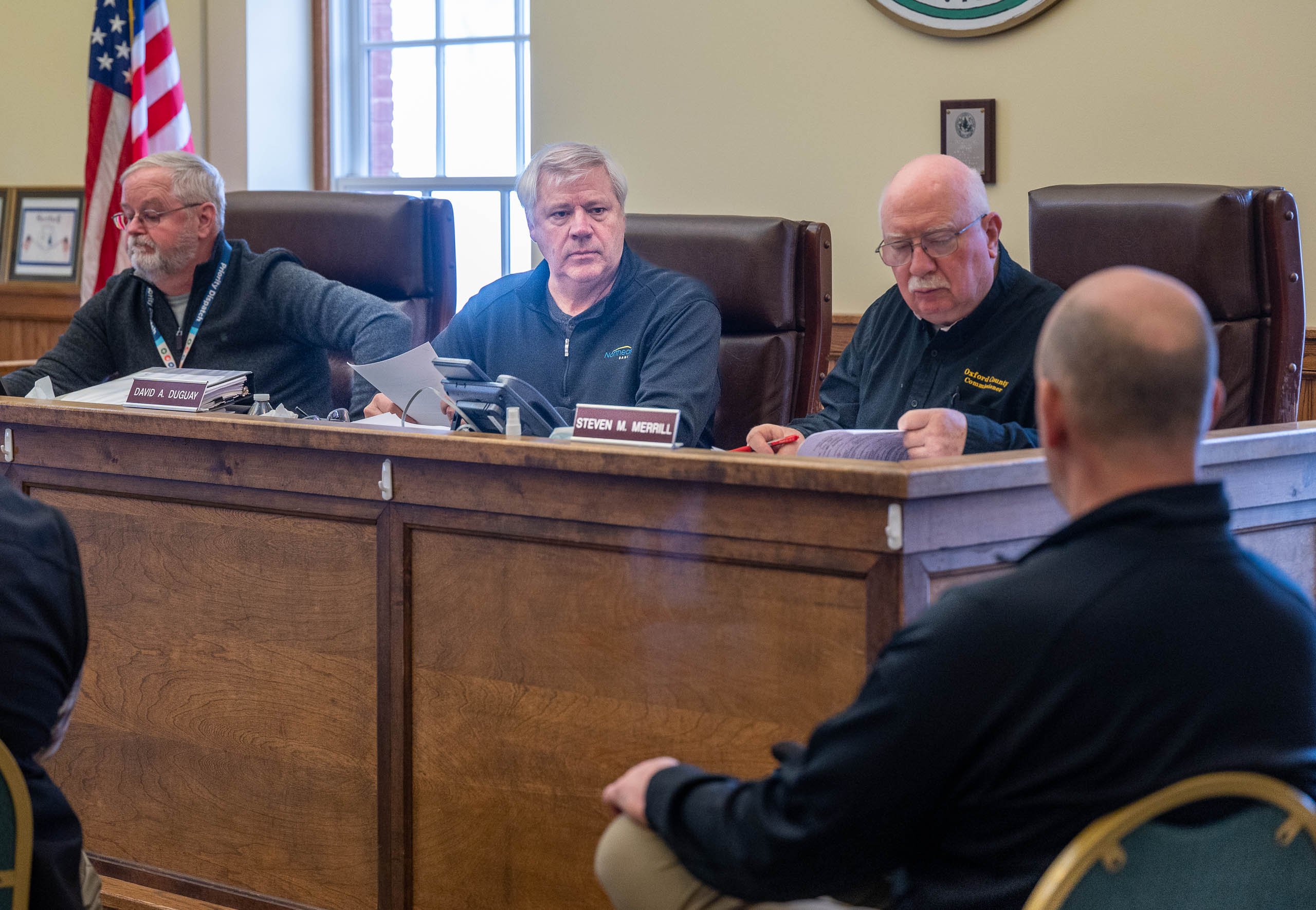Oxford County Commissioners Steven Merrill and David Duguay stepping down