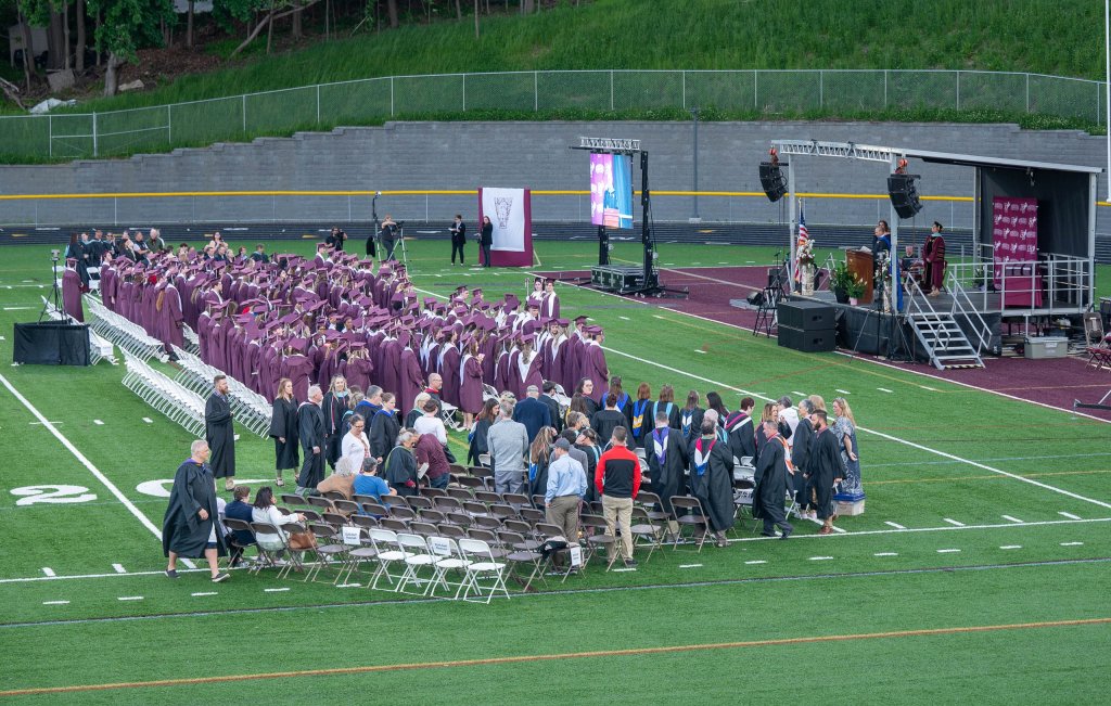 Edward Little High School graduates 258 at Red Eddies field in Auburn