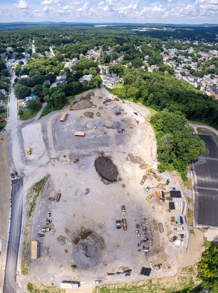 Photos: Crews build new ball fields at Edward Little High School