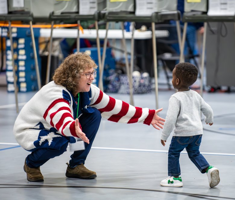 Photo Album: See a day of voting at Longley School in Lewiston