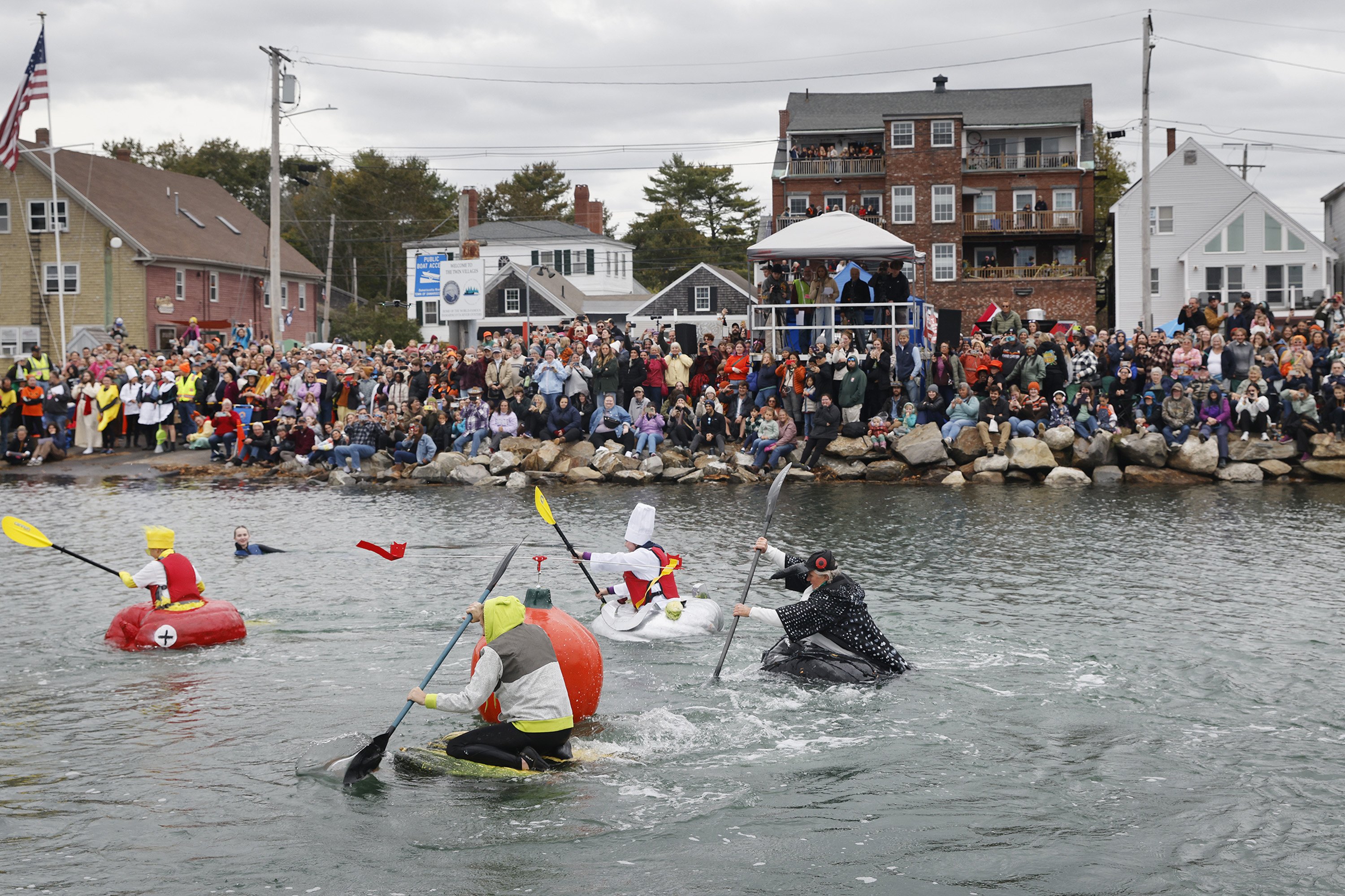 Pumpkin boat regatta highlights annual festival in Damariscotta