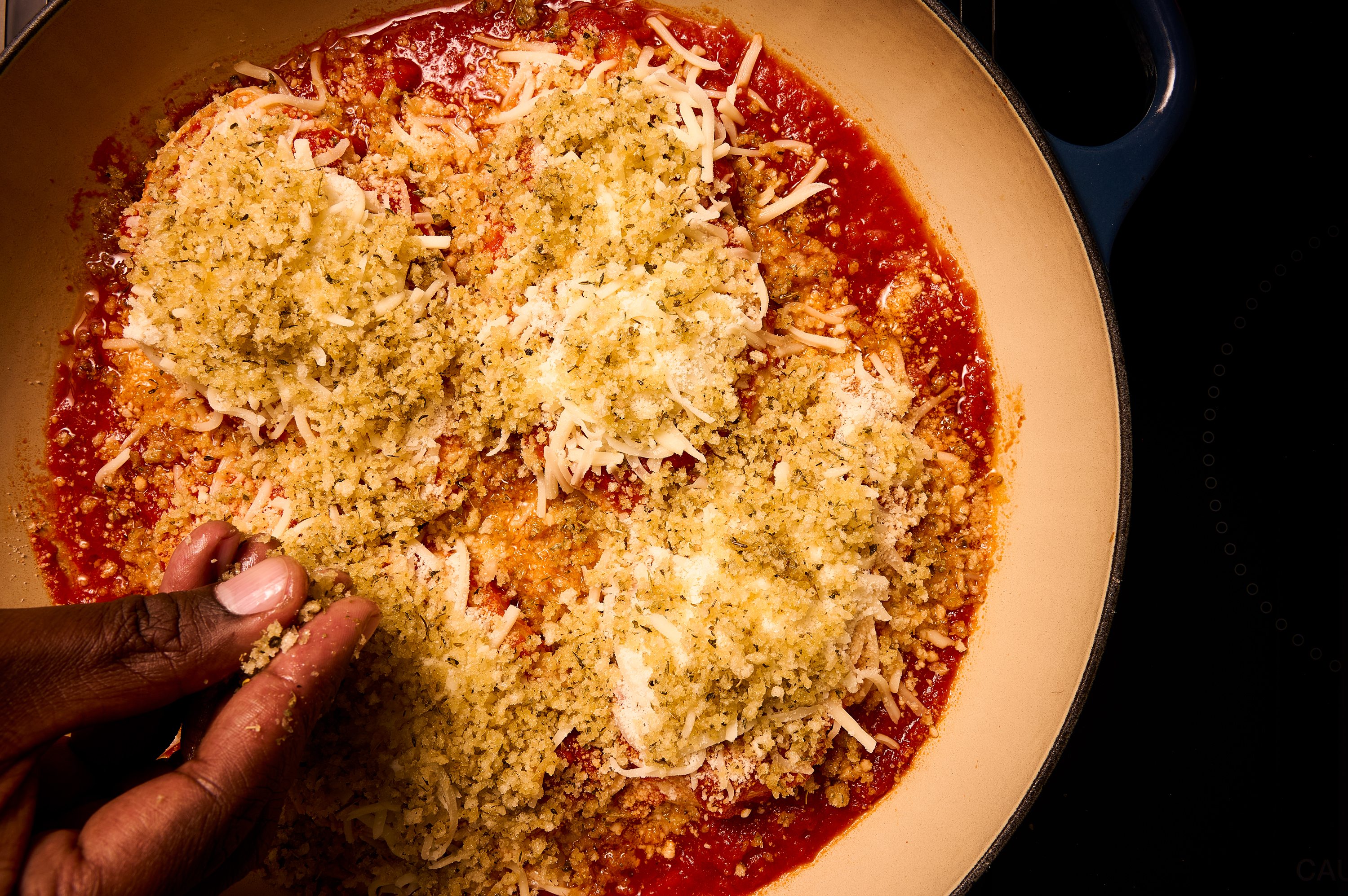This no-fry chicken parm is cheesy, saucy and easy to prepare