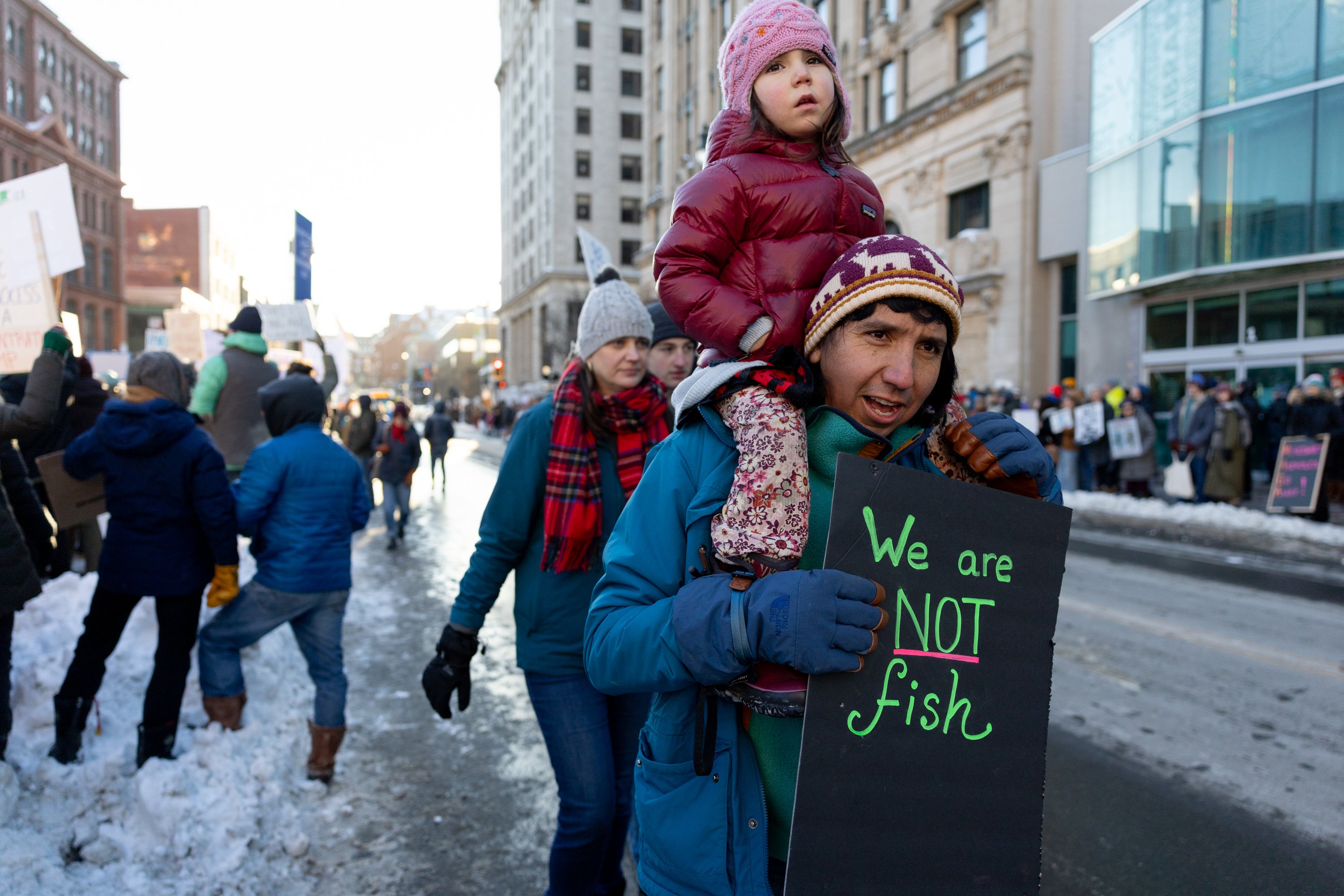In photos: Thousands gather to protest ICE activity in Maine