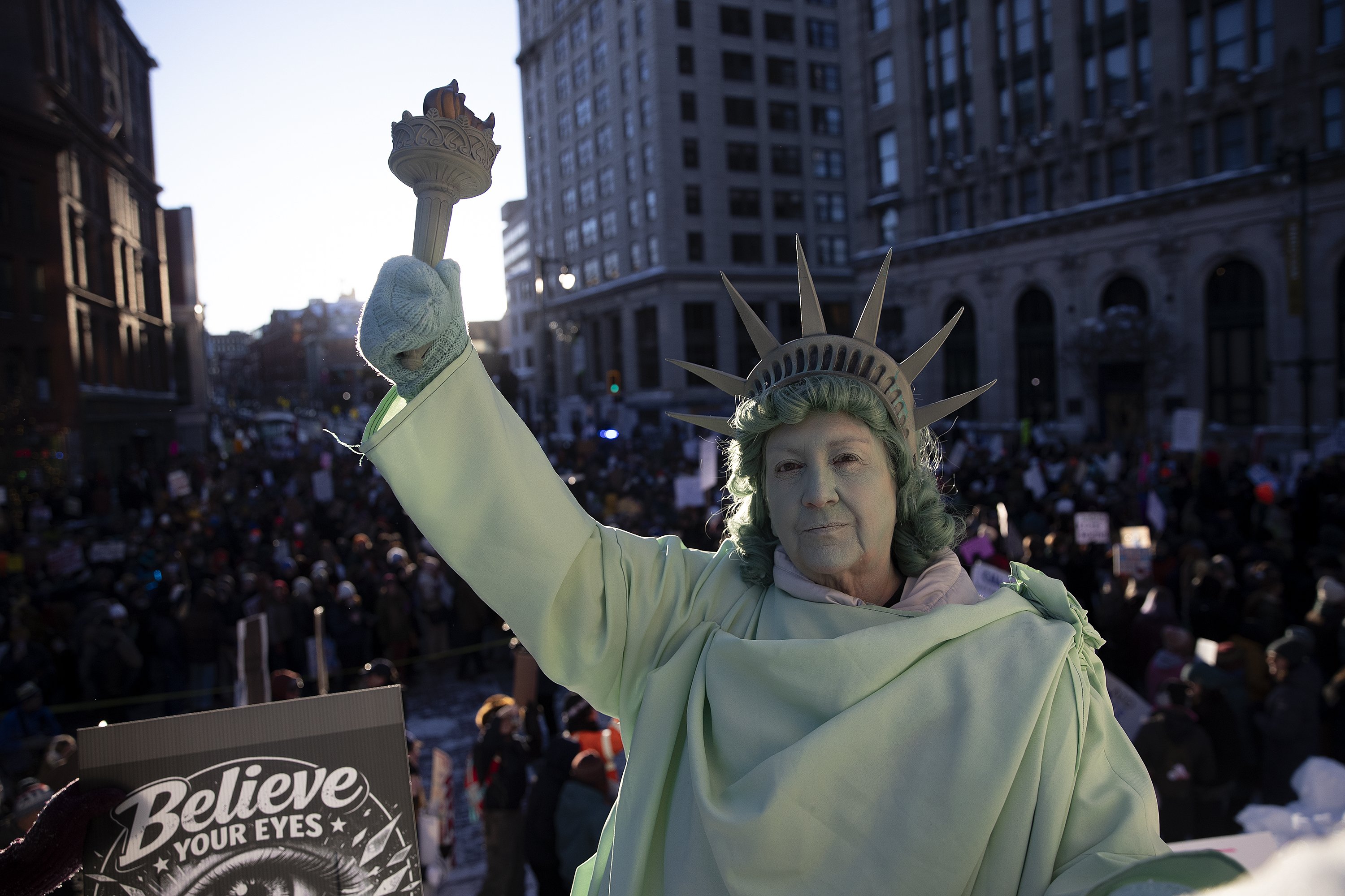 In photos: Thousands gather to protest ICE activity in Maine