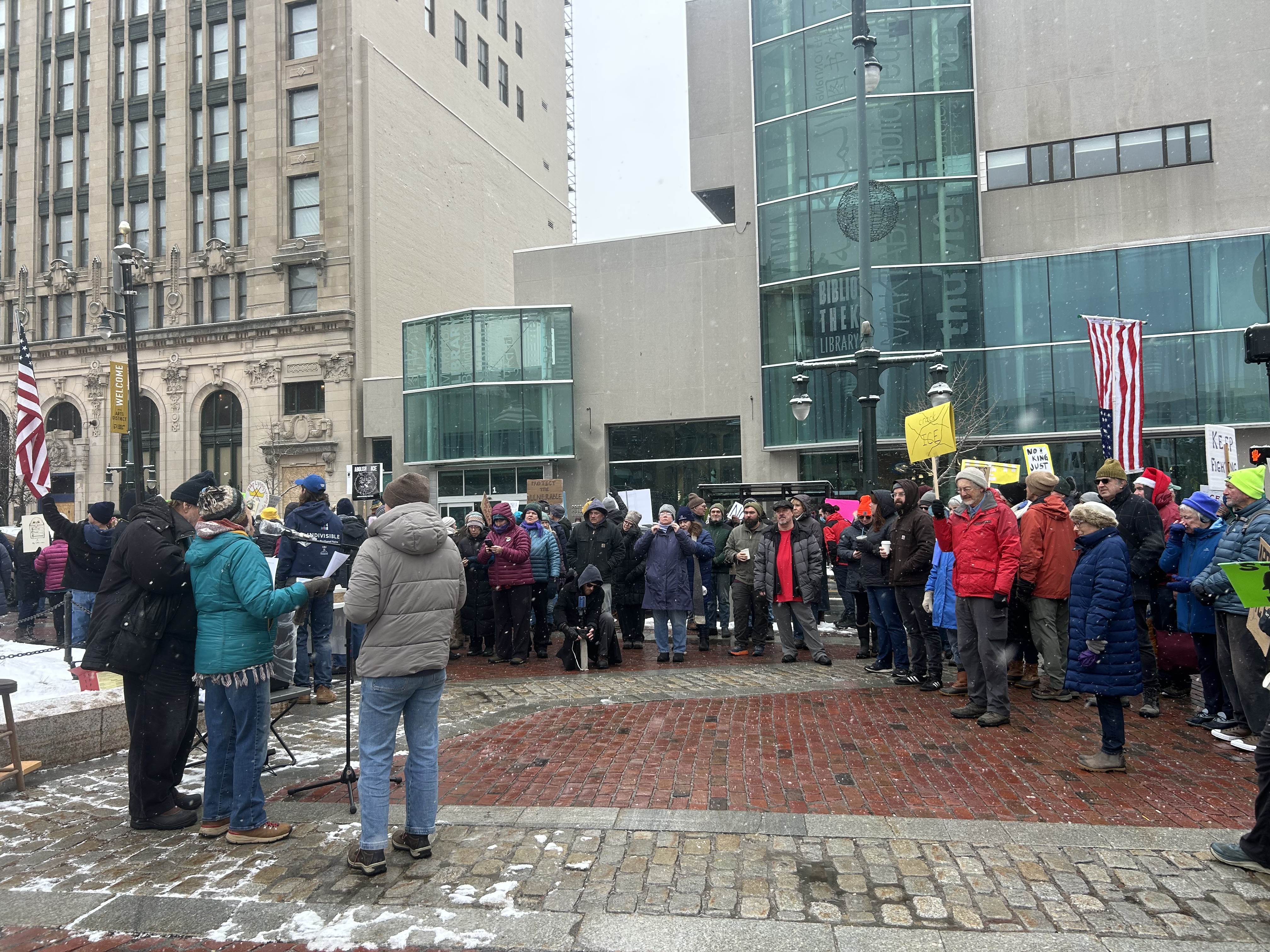Portland protest doubles in size amid rumors of ICE surge in Maine